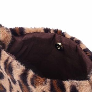 Bags | Leopard Print Fluffy Crossbody Shoulder Bag | Poshmark